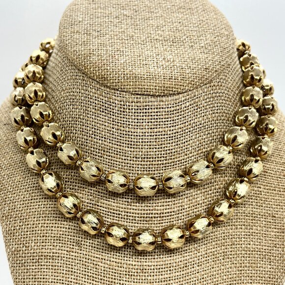 Vintage | Jewelry | Vintage Mcm Brushed Gold Necklace Choker ...